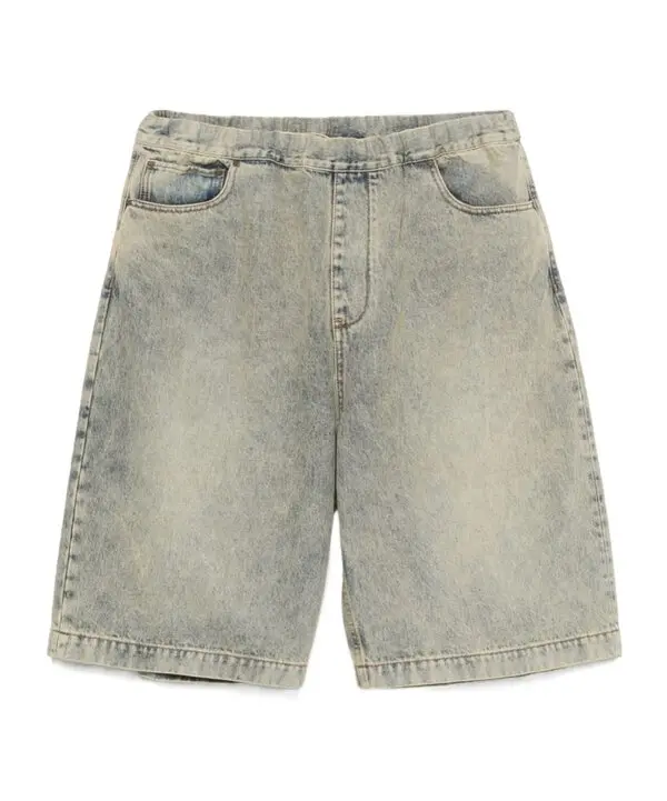 ENTIRE STUDIOS Straight Leg Denim Shorts - Gray
