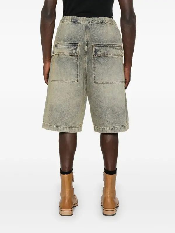 ENTIRE STUDIOS Straight Leg Denim Shorts - Gray