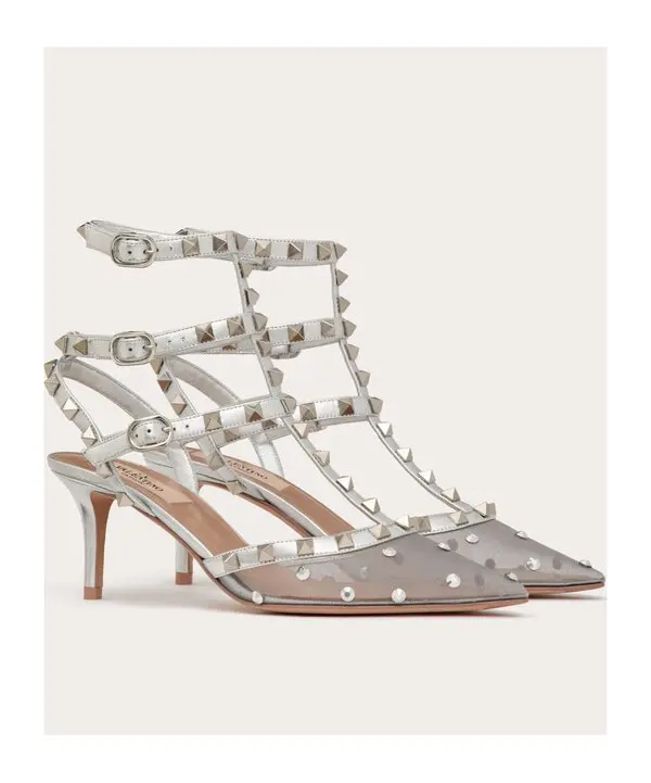 Valentino Garavani Rockstud Mesh Pump With Crystals And Straps 65mm