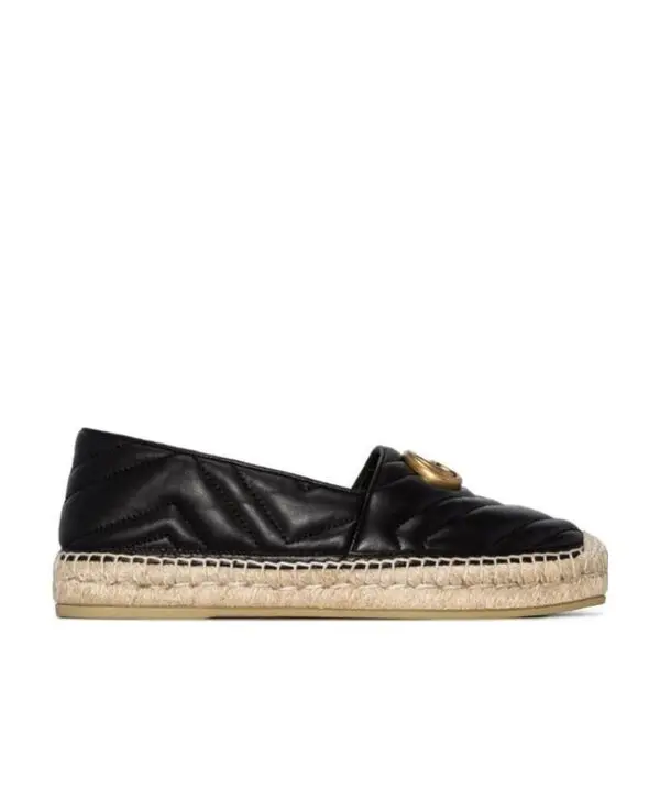Gucci Leather Espadrille With Double G