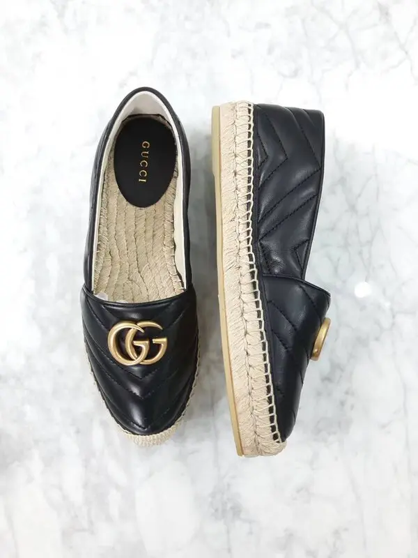 Gucci Leather Espadrille With Double G