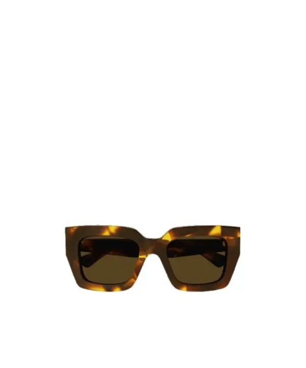 Bottega Veneta Geometric Acetate Sunglasses - Brown