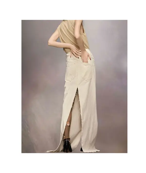 MAISON MARGIELA Belted Denim Midi Skirt