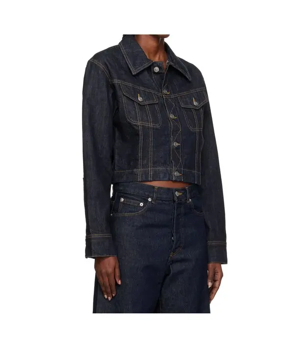 Victoria Beckham Button-fastening Denim Jacket - Navy Blue