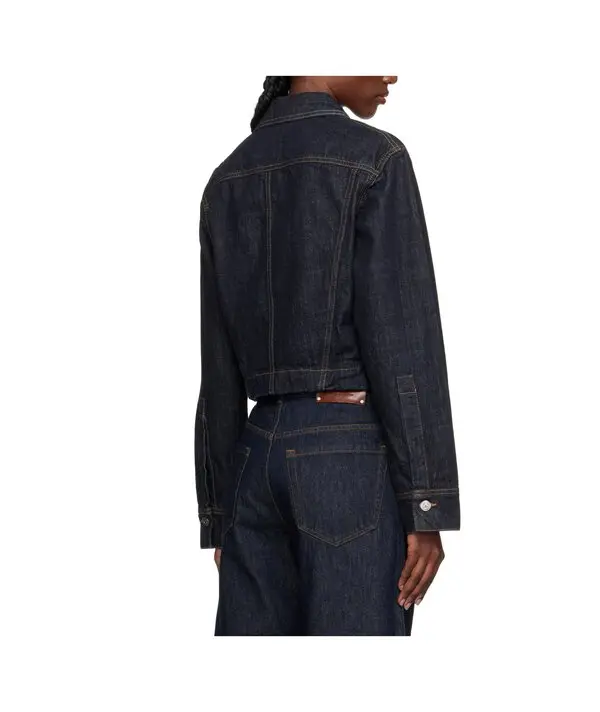 Victoria Beckham Button-fastening Denim Jacket - Navy Blue