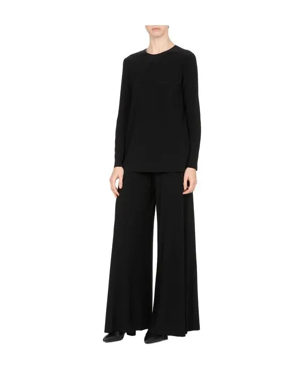 Norma Kamali Long Sleeve Round Neck Top