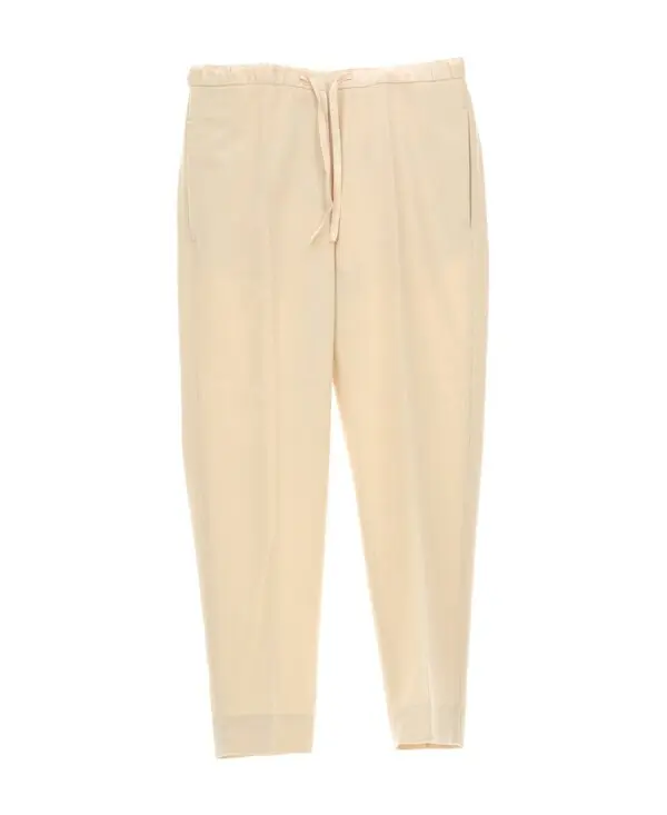 JIL SANDER High-waist Drawstring Cropped Trousers - Nude
