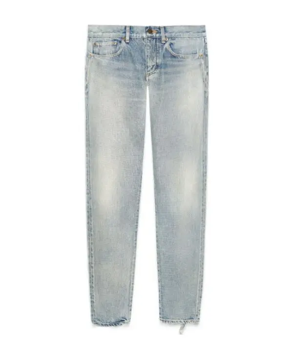 Saint Laurent Button Detailed Skinny Jeans