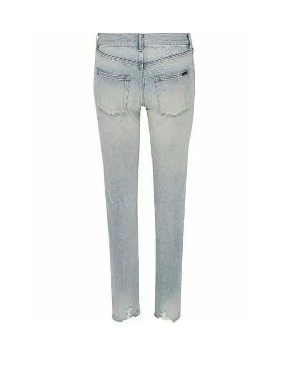 Saint Laurent Button Detailed Skinny Jeans