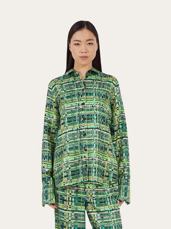 FERRAGAMO Checked Satin Shirt
