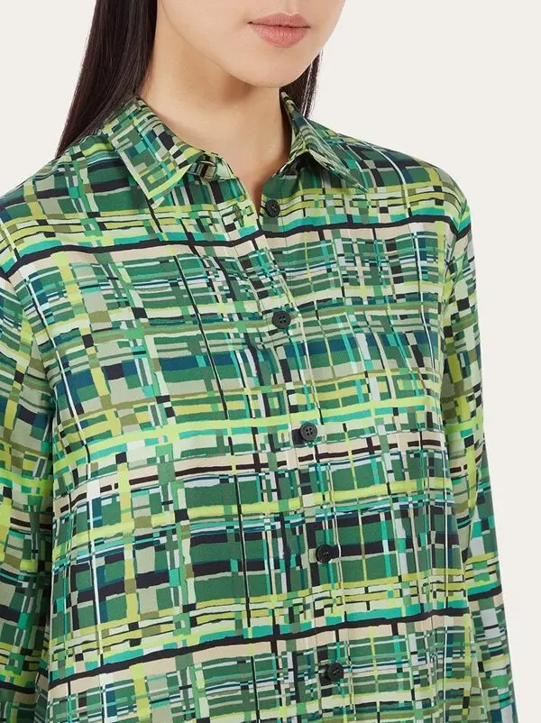 FERRAGAMO Checked Satin Shirt