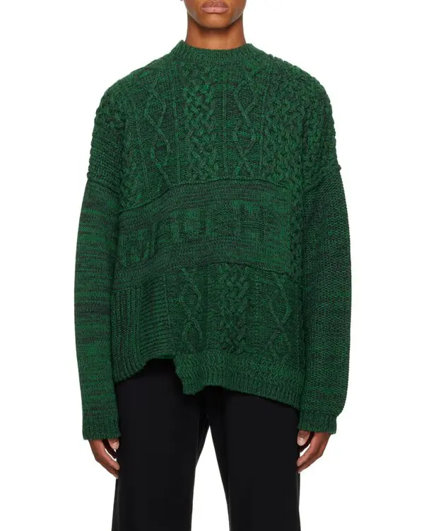 AMBUSH Patchwork Knitted Jumper - Green