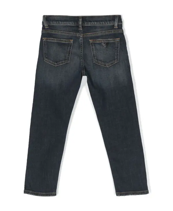 Emporio Armani Ripped Straight-leg Jeans