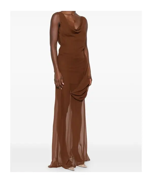 Giuseppe Di Morabito Sleeveless Draped Maxi Dress