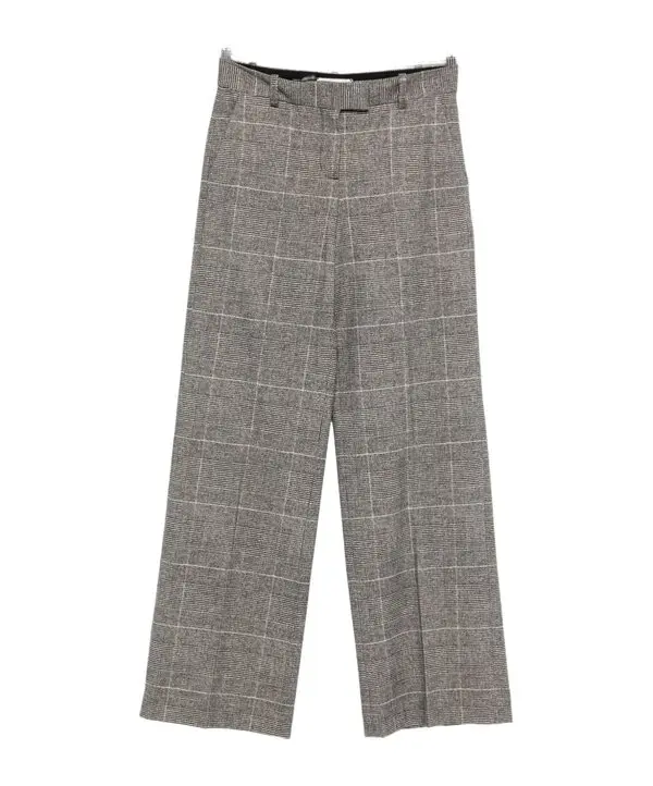 CIRCOLO 1901 Belt Loop Wide-leg Pants With Check Pattern