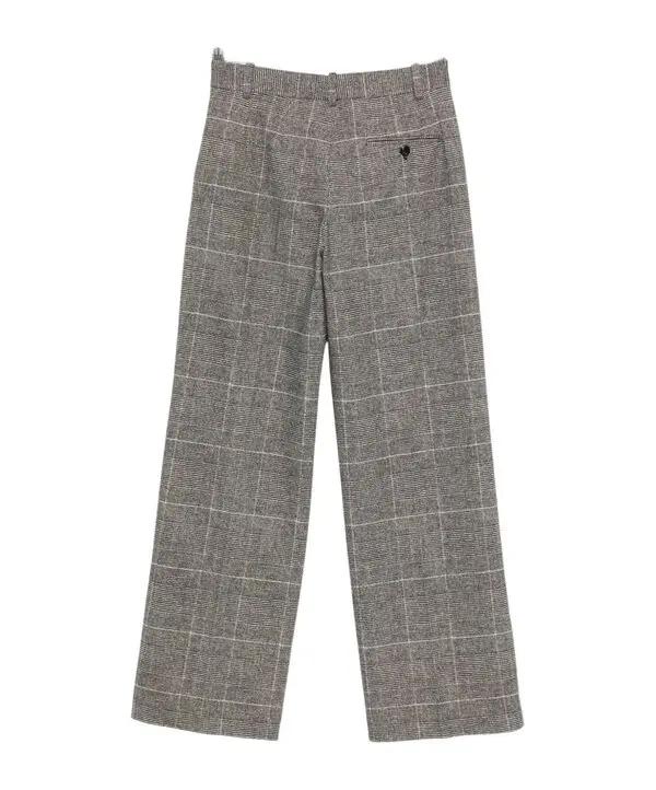CIRCOLO 1901 Belt Loop Wide-leg Pants With Check Pattern