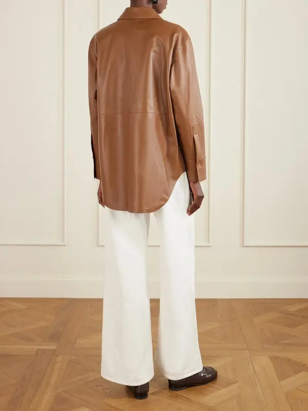 JOSEPH Penna Leather Shirt - Light Brown