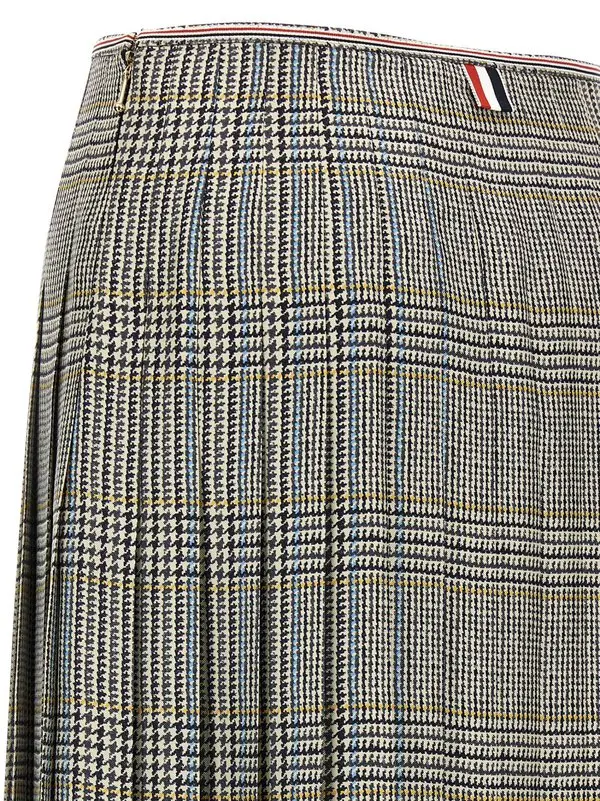 Thom Browne Pleated Plaid Skirt