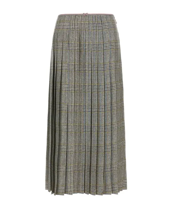 Thom Browne Pleated Plaid Skirt - Black