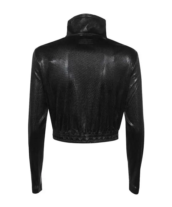 John Richmond Cropped Half-zip Top With Adjustable Drawstring