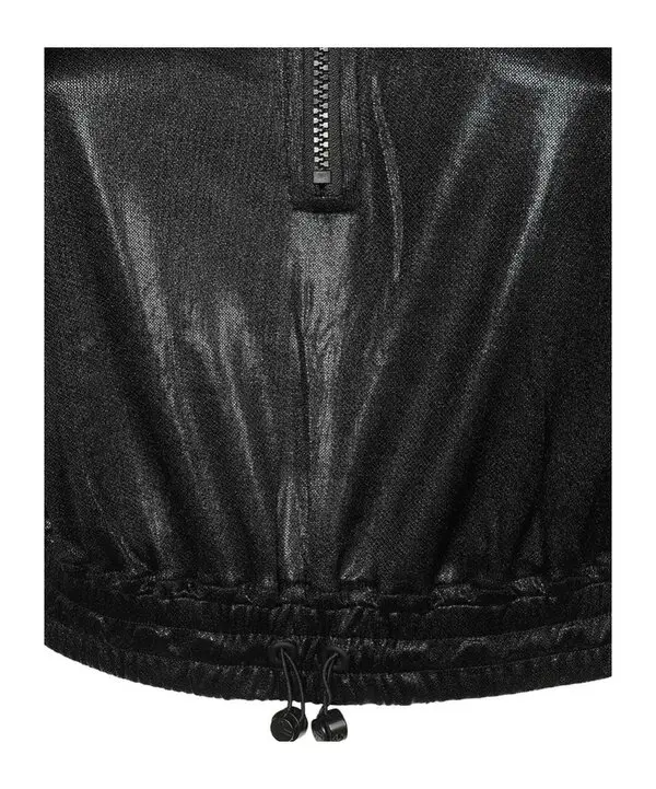 John Richmond Cropped Half-zip Top With Adjustable Drawstring