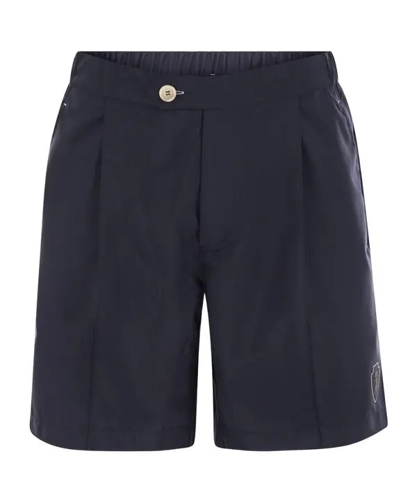 Brunello Cucinelli Logo Detailed Bermuda Shorts - Black