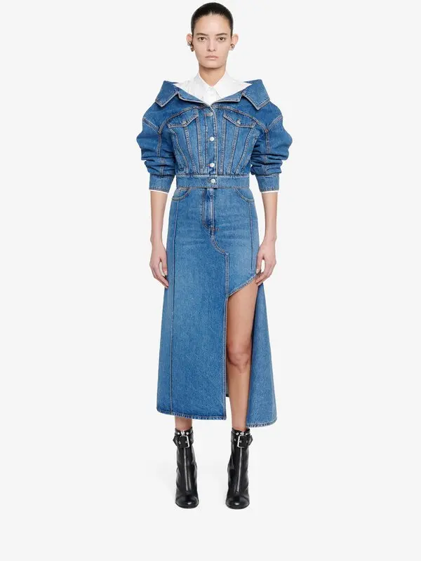 Alexander McQueen Cropped Denim Jacket