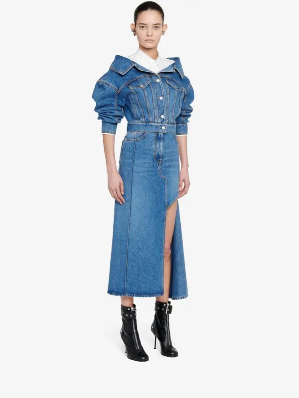 Alexander McQueen Cropped Denim Jacket