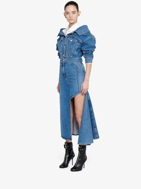 Alexander McQueen Cropped Denim Jacket