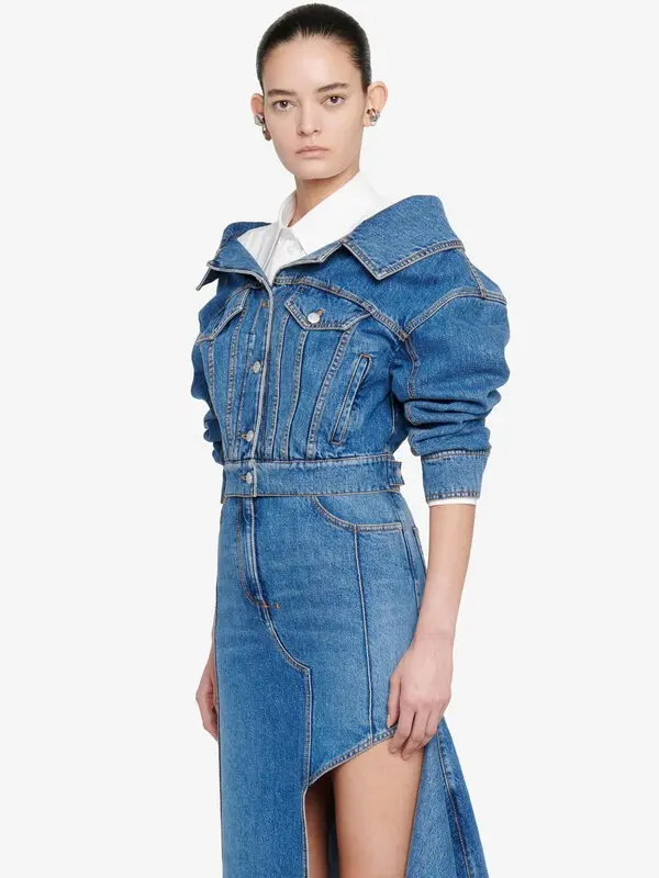 Alexander McQueen Cropped Denim Jacket