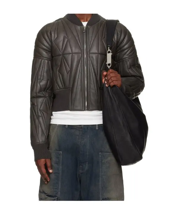 Moncler Quilted Leather Zip-up Jacket