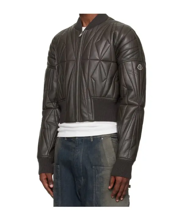 Moncler Quilted Leather Zip-up Jacket