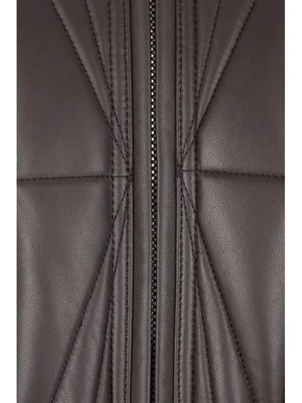 Moncler Quilted Leather Zip-up Jacket