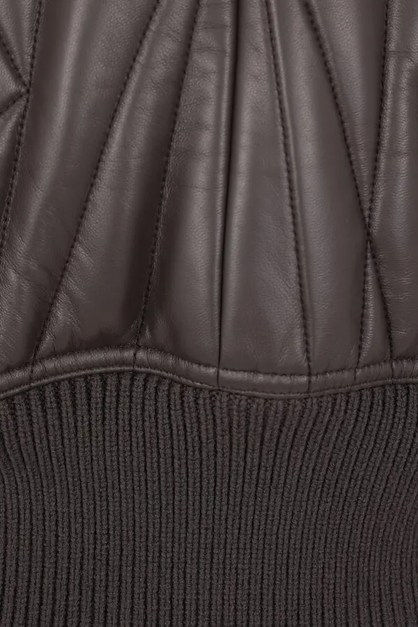 Moncler Quilted Leather Zip-up Jacket