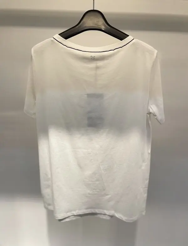 Max Mara Round Neck Short Sleeve Embellished Pocket Shirt