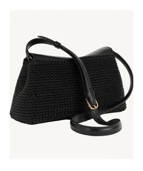 TOTEME Woven Shoulder Bag - Black