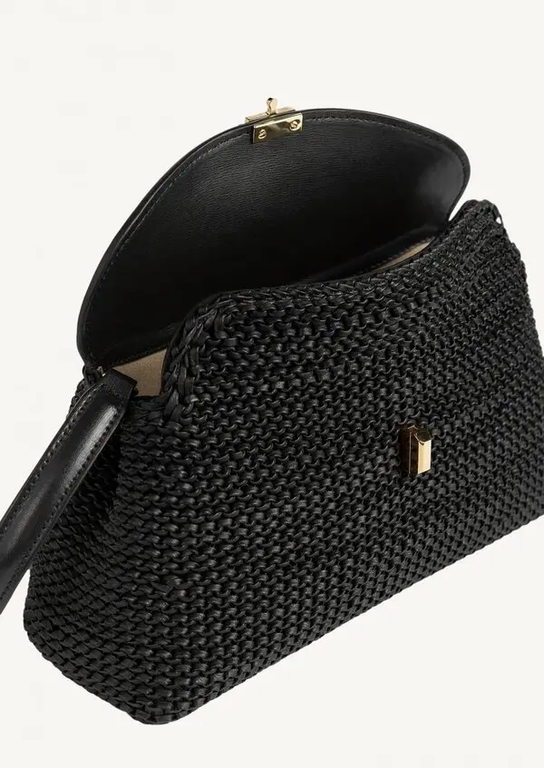 TOTEME Woven Shoulder Bag - Black