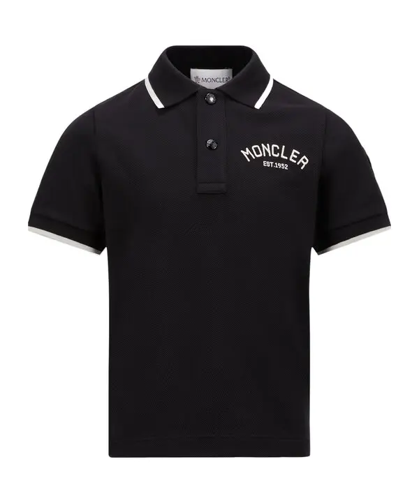 Moncler Logo-embroidered Short-sleeved Polo Shirt - Black