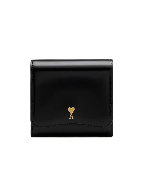 Ami Paris Paris Leather Wallet - Black