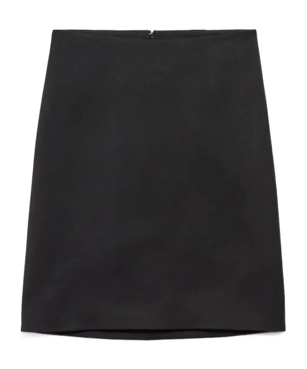 Balenciaga Midi Skirt With Back Zip And Hook Closure - Black
