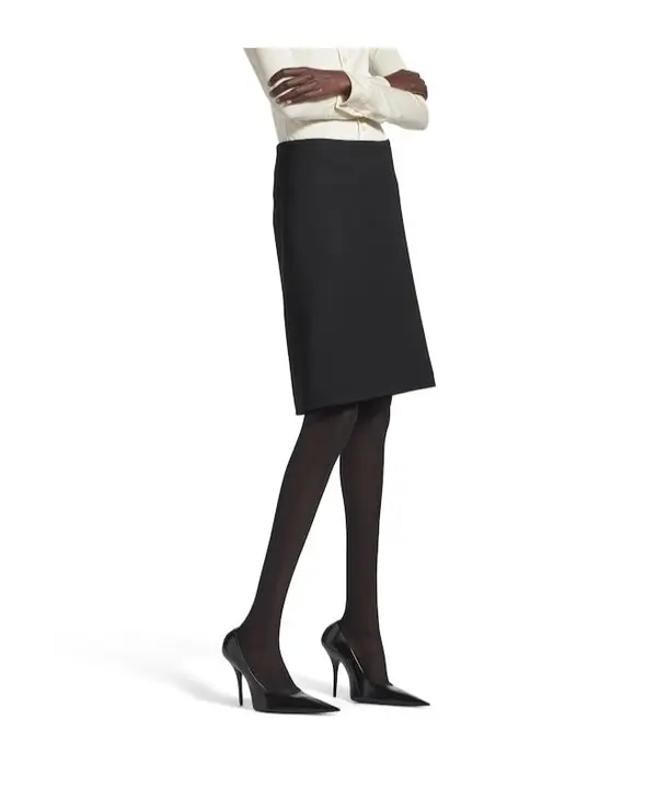 Balenciaga Midi Skirt With Back Zip And Hook Closure