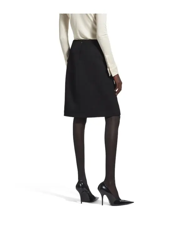 Balenciaga Midi Skirt With Back Zip And Hook Closure