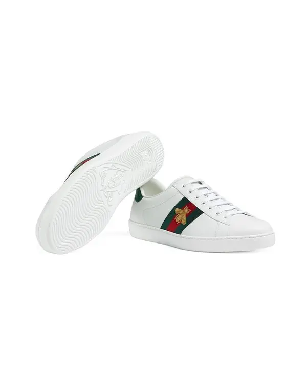 Gucci Ace Embroidered Sneakers - White