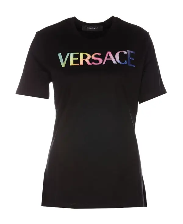 Versace Short-sleeved T-shirt With Embroidered Logo