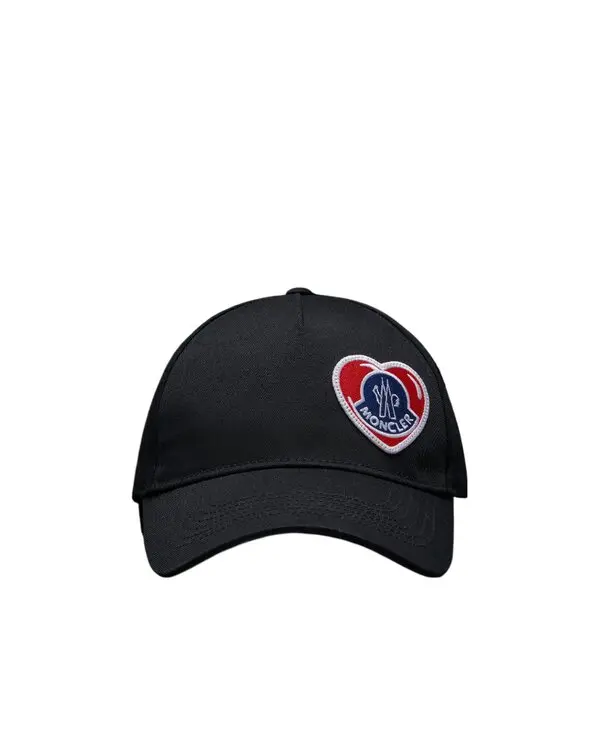 Moncler Baseball Cap With Logo Patch - Black