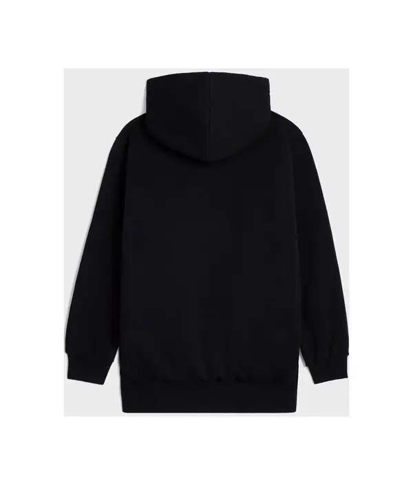 Celine Oversized Hoodie In Cotton Fleece - Black