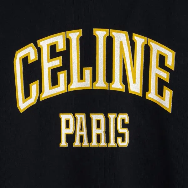 Celine Oversized Hoodie In Cotton Fleece - Black