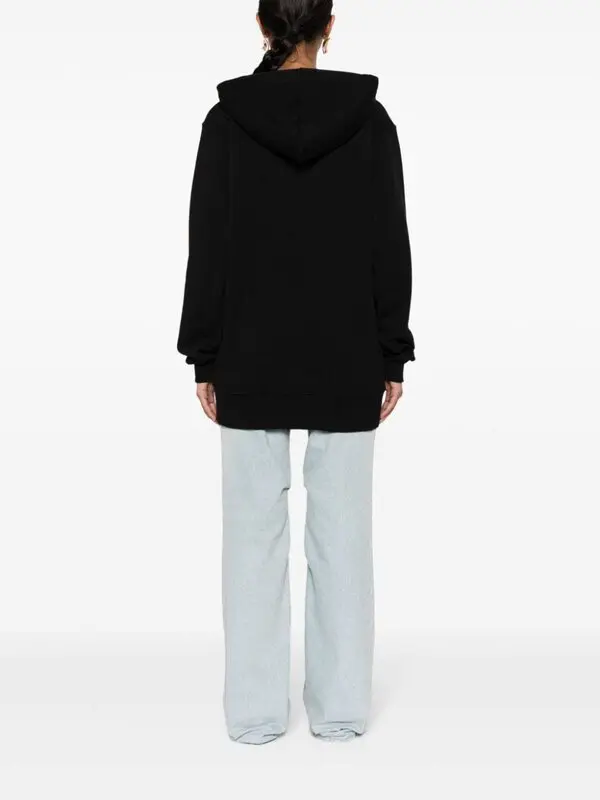 Celine Oversized Hoodie In Cotton Fleece - Black