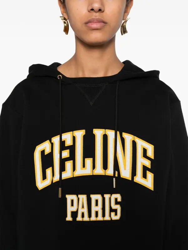 Celine Oversized Hoodie In Cotton Fleece - No
