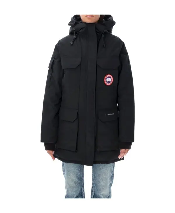 Canada Goose Hooded Down Parka With Logo Patch